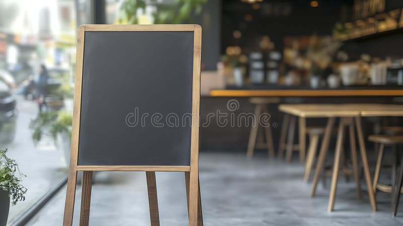 Contemporary Menu Display Stand in Front of Bright Cafe Entrance Stock ...