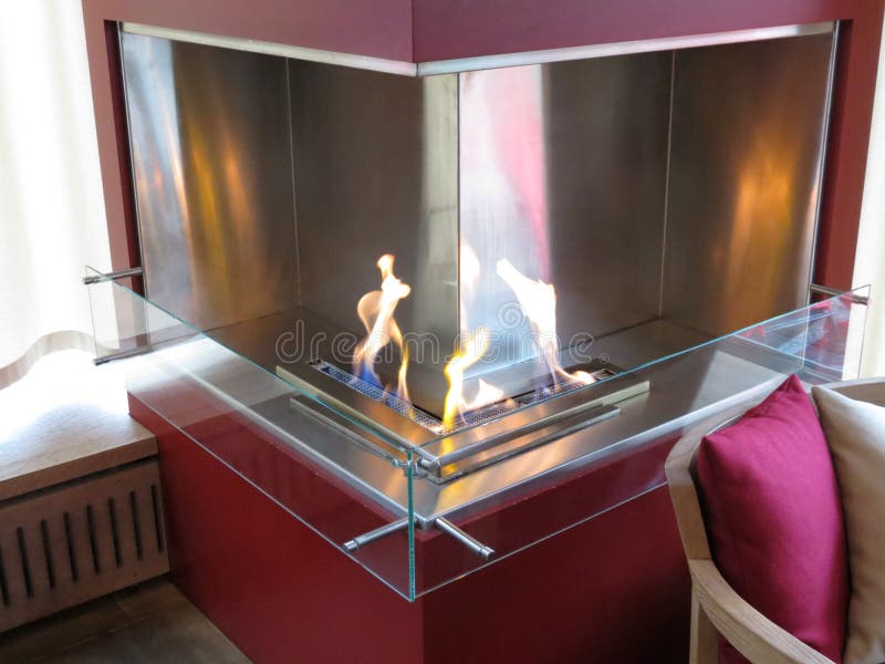 Contemporary Methane Fireplace Editorial Stock Photo - Image of europe ...