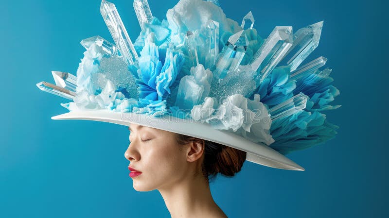 Contemporary Milliner Using Augmented Reality To Model Cotton Candy Cloud Hat with Buttercream ...
