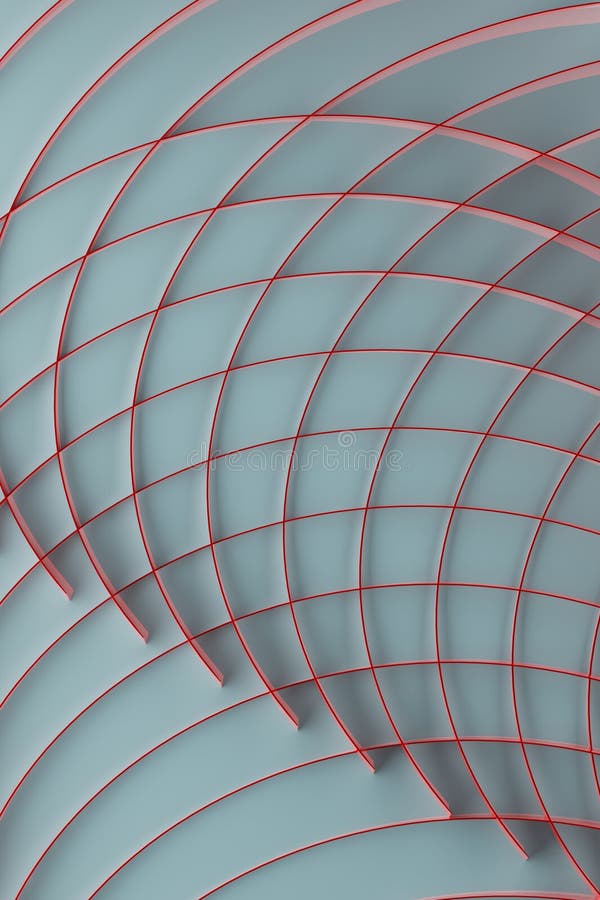 Contemporary Minimalist Abstract Background, Pattern - Thin Red Curved ...