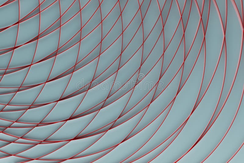 Contemporary Minimalist Abstract Background, Pattern - Thin Red Curved ...