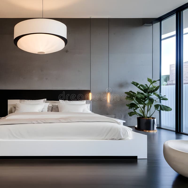14 a Contemporary, Minimalist Bedroom with a Low Platform Bed, a Mix of ...