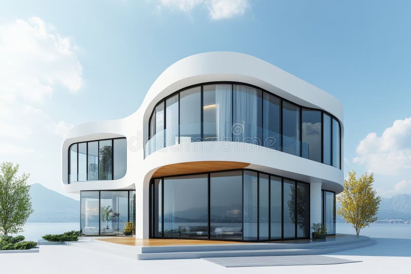 Contemporary Minimalist Structure Featuring a White Concrete Facade ...