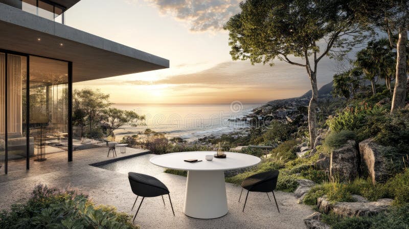 Contemporary Minimalist Sunset Ocean View Platform Stock Photos - Free ...