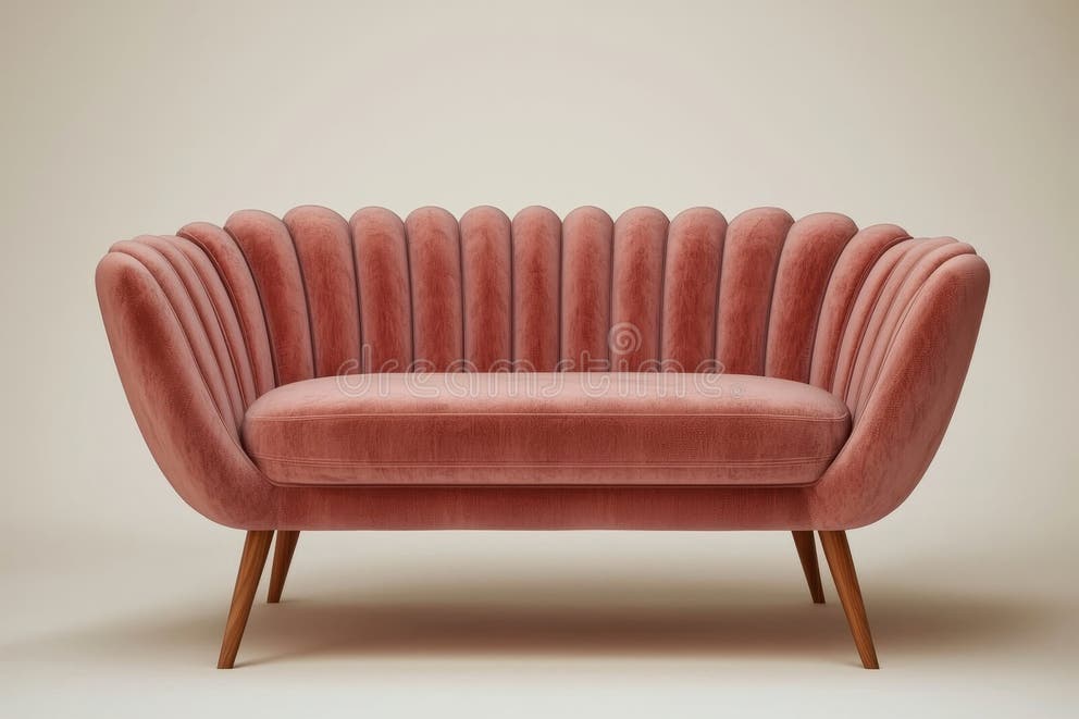 A Contemporary Mocha Mousse-colored Sofa Featuring a Capitone Back, Set ...