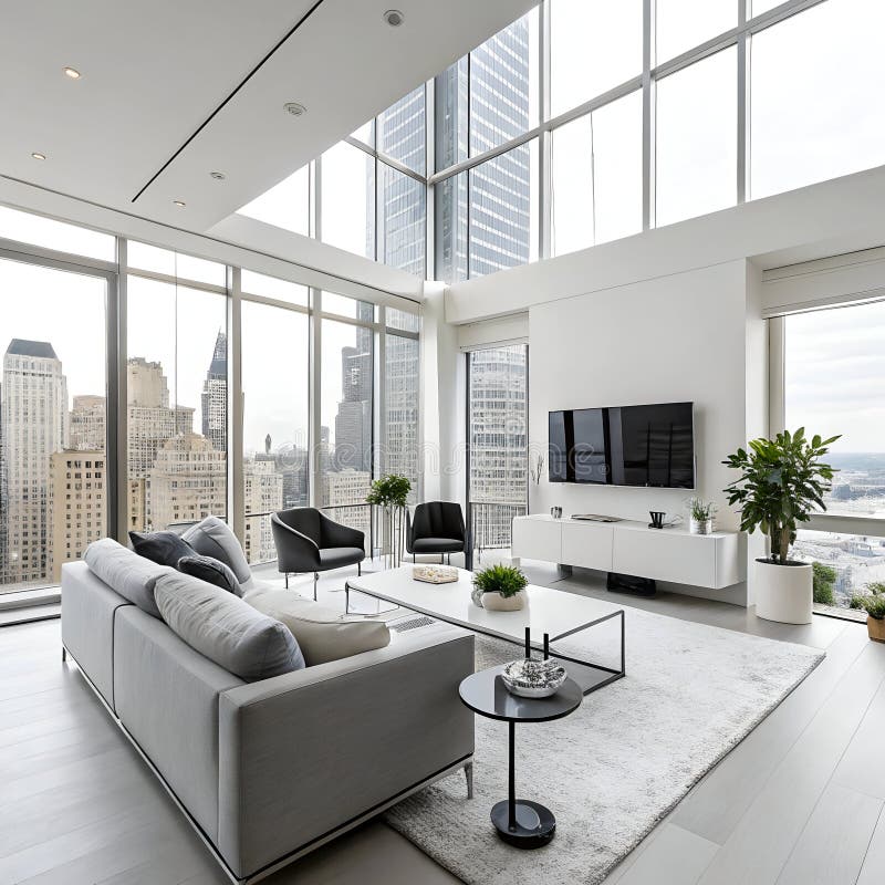 Contemporary Modern Apartment Isolated on White Background Stock ...