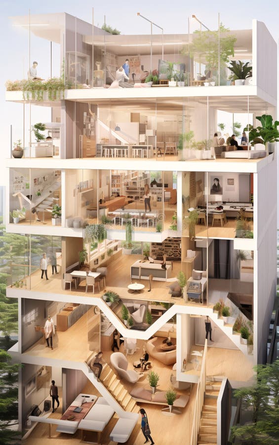 Contemporary Office Building Stock Illustration - Illustration of ...