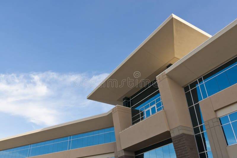 Contemporary Office Building with Stone Facade Stock Photo - Image of ...