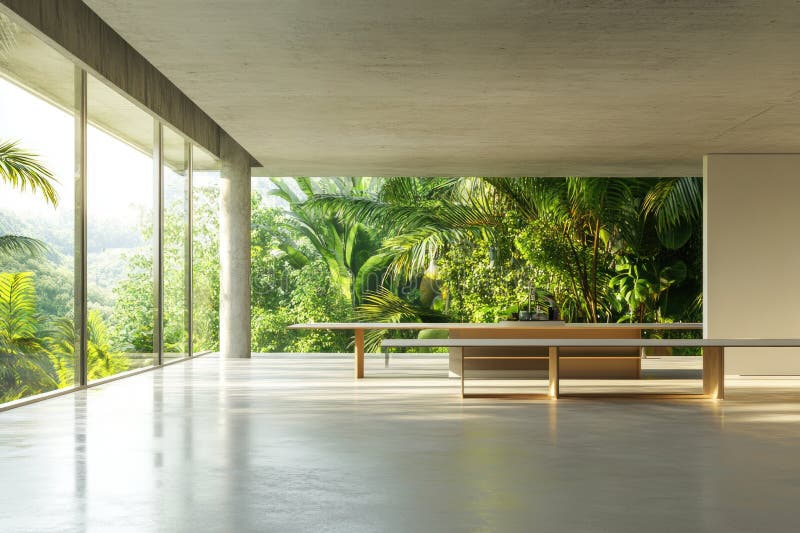 Contemporary Office Design Featuring Panoramic Windows with a ...