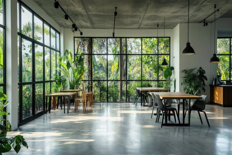 Contemporary Office Design Featuring Panoramic Windows with a ...