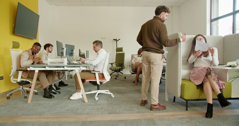 Contemporary Office Environment with Cross Generational, Multicultural ...