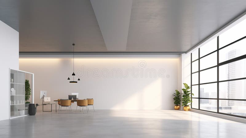 Contemporary Office Interior with Empty Copy Space. Generative AI Stock ...