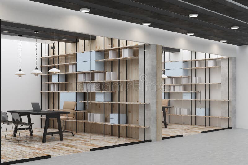 Contemporary Office or Library Stock Illustration - Illustration of ...