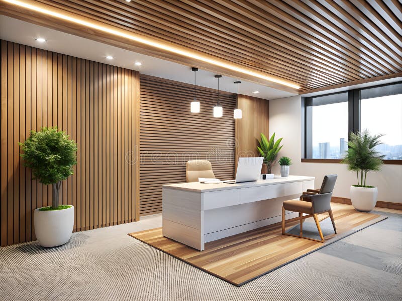 Sleek and Modern Office Reception a Minimalist Design for a Productive ...