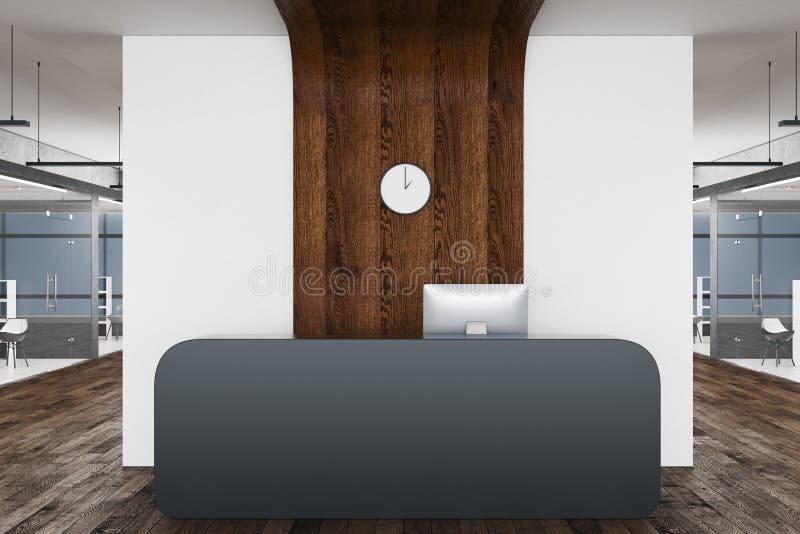 Contemporary Office Reception Front Stock Illustration - Illustration ...