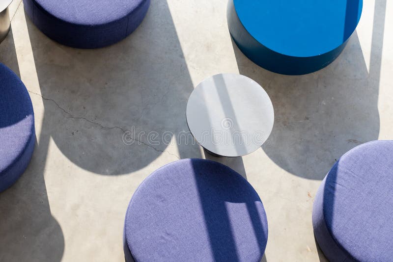 Contemporary Office Room Design with Round Tables and Seats Stock Image ...