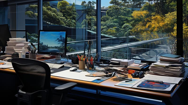 Contemporary Office Setting with Modern Tech, Stylish Stationery, and ...