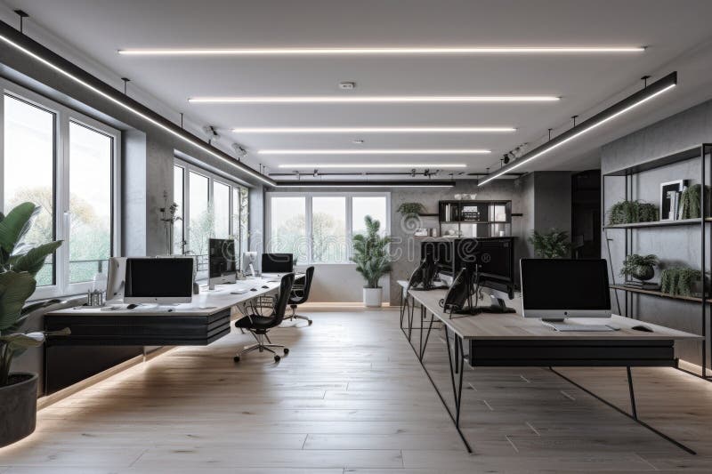 A Contemporary Office Space with a Variety of Smart Lighting Solutions ...