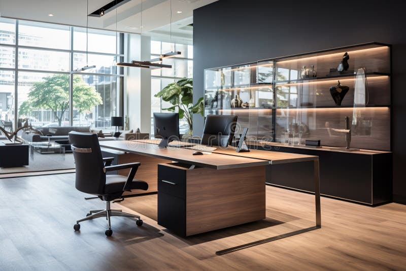 Contemporary Office Spaces, Stylish and Functional. Stock Illustration ...