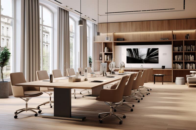 Contemporary Office Spaces, Stylish and Functional. Stock Illustration ...