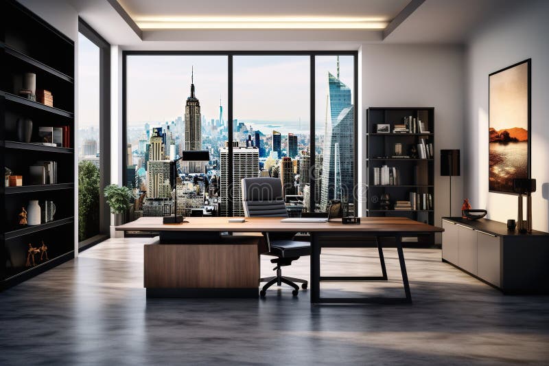 Contemporary Office Spaces, Stylish and Functional. Stock Illustration ...