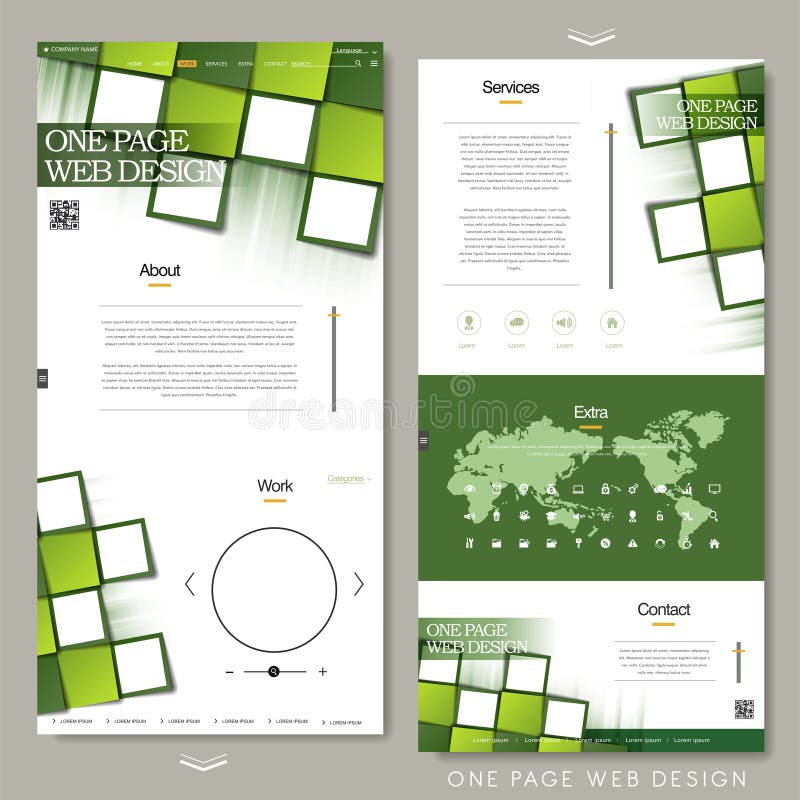 Contemporary One Page Website Template Design Stock Vector ...