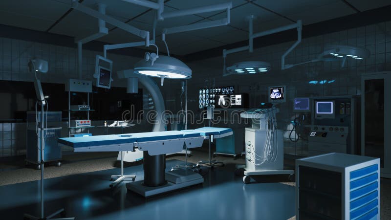 Empty Operating Room. 3d Visualisation Stock Illustration ...