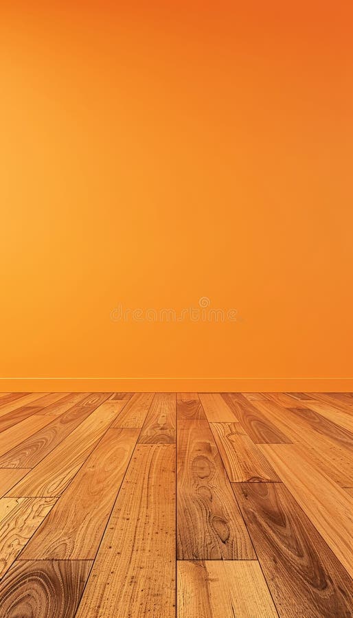 Contemporary Orange Wall Backdrop with Copy Space, Mock Room Setting ...