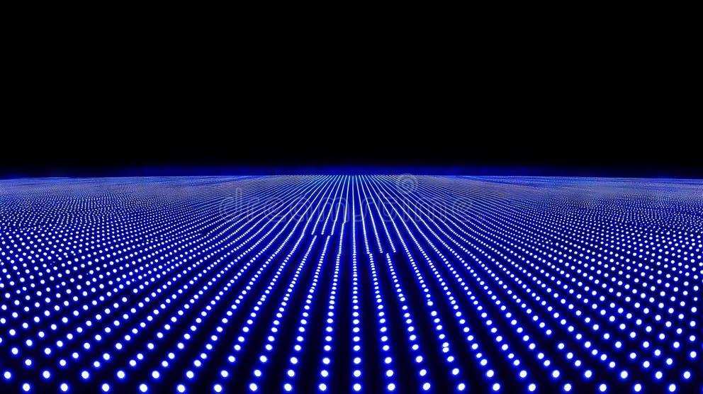 Contemporary Pattern of LED-like Blue Dots that Light Up a Dark ...