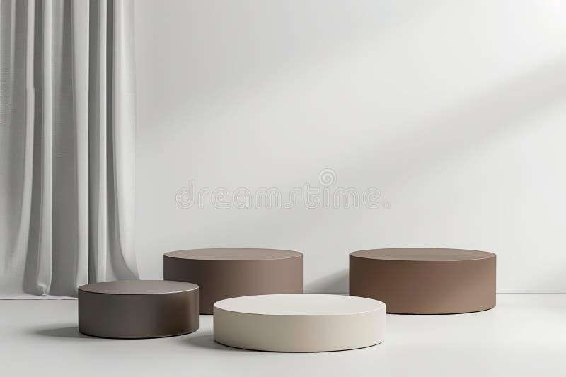 A Contemporary Podium Setup with Round Platforms of Different Heights ...