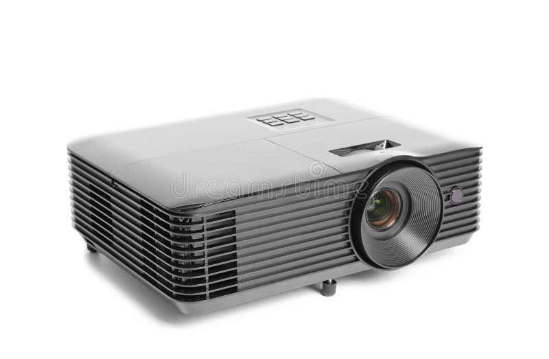 Modern Video Projector on White Background Stock Image - Image of ...