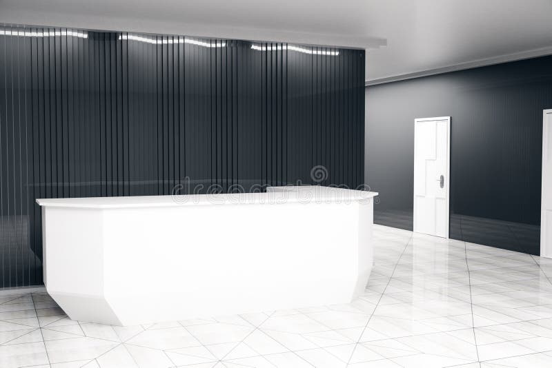 Contemporary Reception Desk Side Stock Illustration - Illustration of ...
