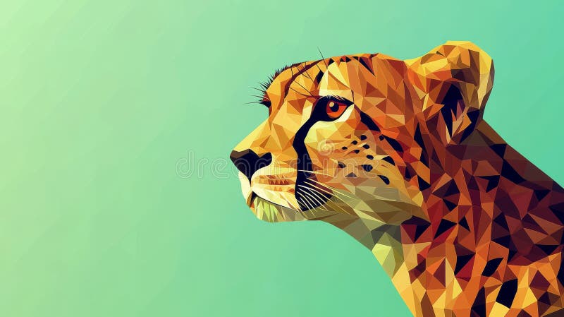 A Contemporary Rendering of a Cheetah S Face, Using Geometric Designs ...