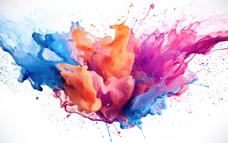 Contemporary RGB Colors Painting Splashes on Abstract Background Stock ...