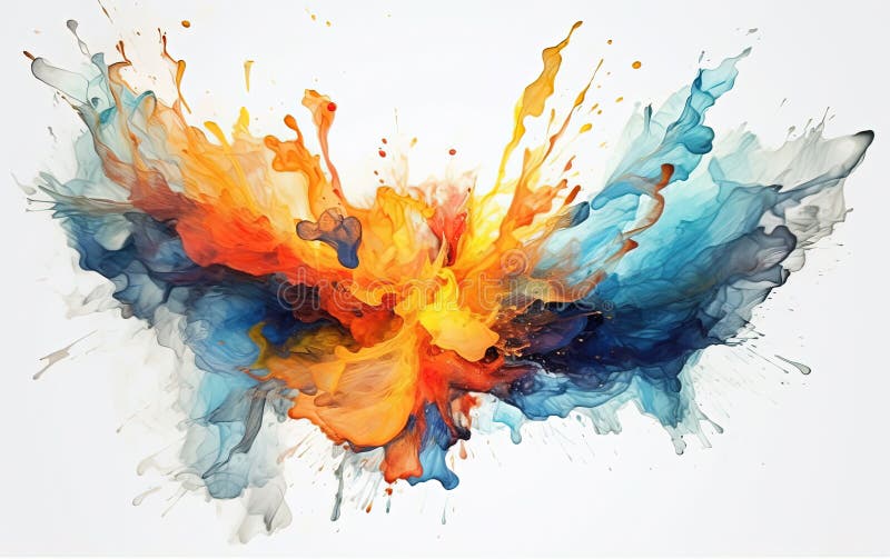 Contemporary RGB Colors Painting Splashes on Abstract Background Stock ...
