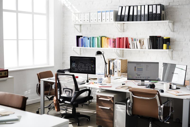 Contemporary Room Workplace Office Supplies Concept Stock Image - Image ...