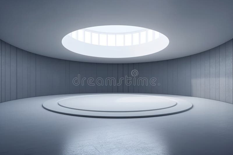 Contemporary Round-shaped Room with a Minimalist and Empty Interior ...