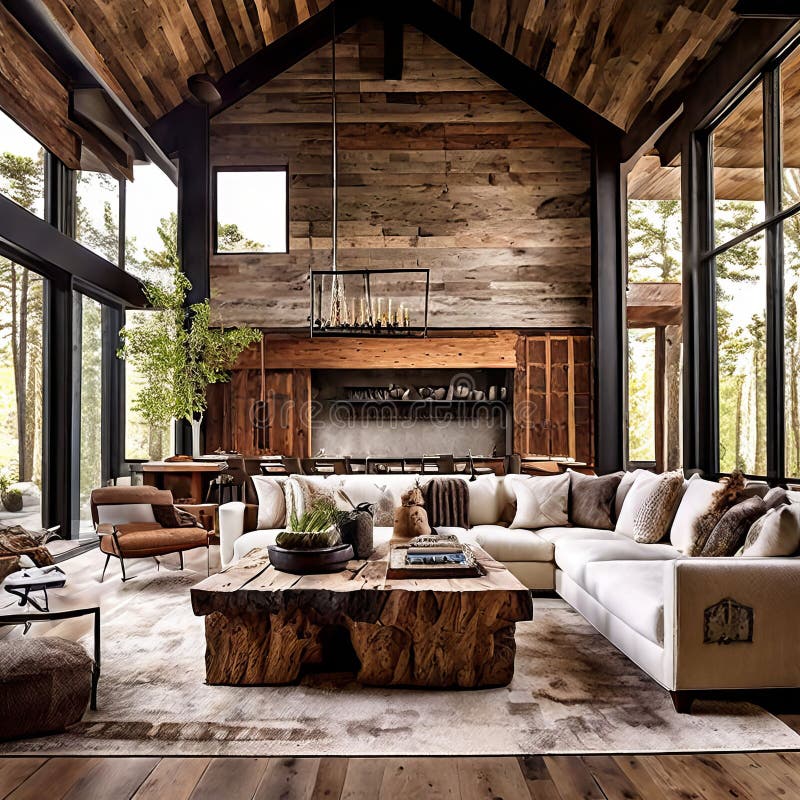 Contemporary Rustic Modern Design with Rustic Elements Like Rc Stock ...