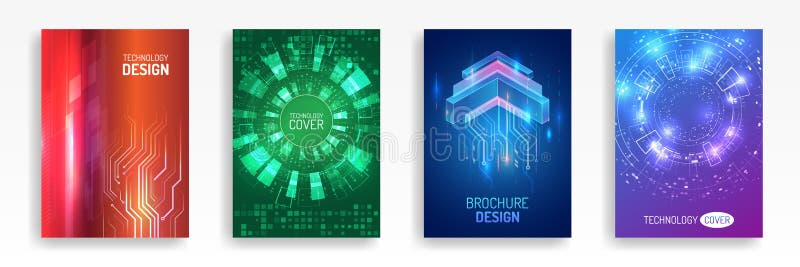 Contemporary Science and Digital Technology Concept. Vector Template ...
