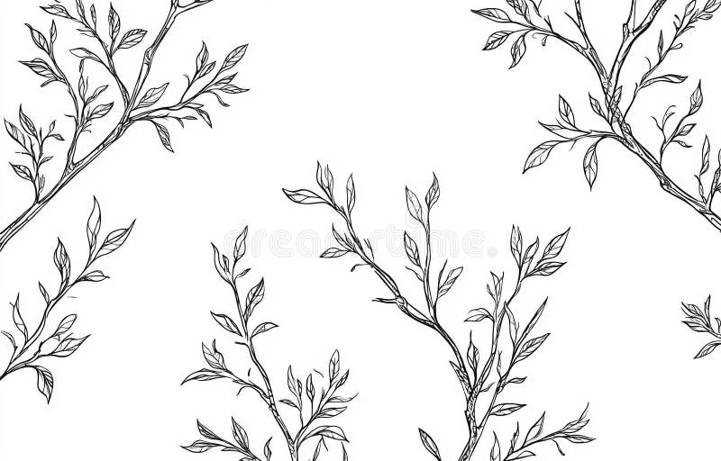Contemporary Seamless Illustration with Simple One-line Flower Patterns ...