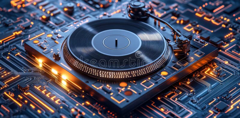 A Contemporary Setting Features a Modern Turntable Equipped with ...