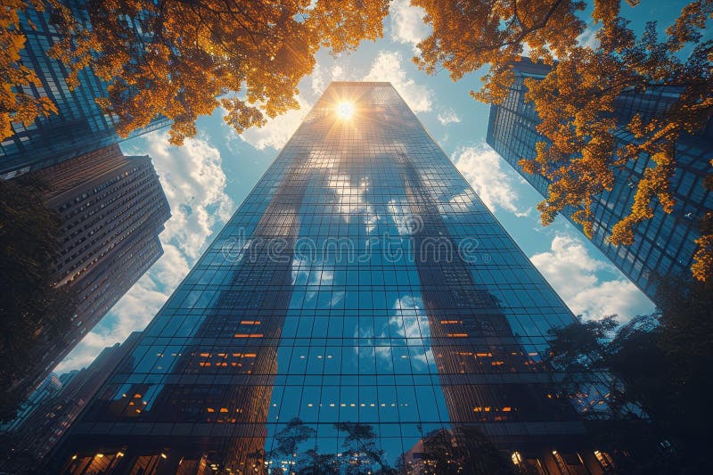 Contemporary Skyscraper Architecture in a Bustling Metropolis a ...