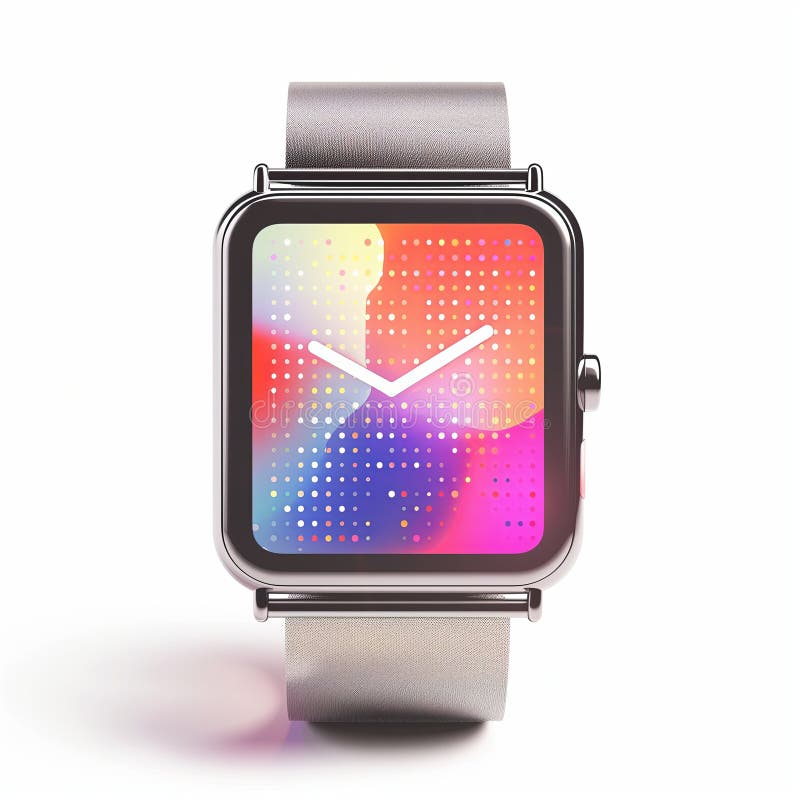 Contemporary Smartwatch with Digital Display in Halftone Gradient Made ...
