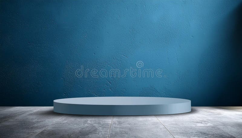 Contemporary Spacious Concrete Interior with Pedestal and Mock Up Place ...