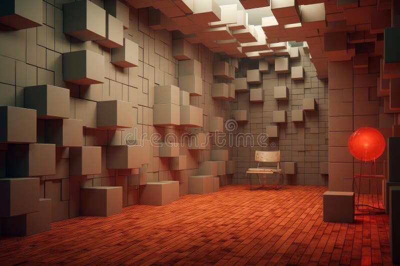 Contemporary Square Blocks Room Design. Generate Ai Stock Photo - Image ...