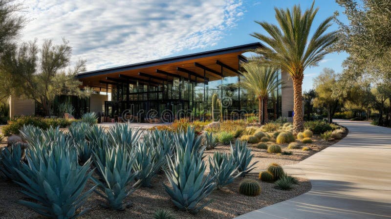 Contemporary Structure Harmonizes with Arid Flora. Modern Architecture ...