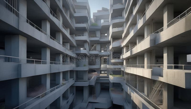 Unique Architectural Layout Showcasing Modern Industrial Stock Photo ...