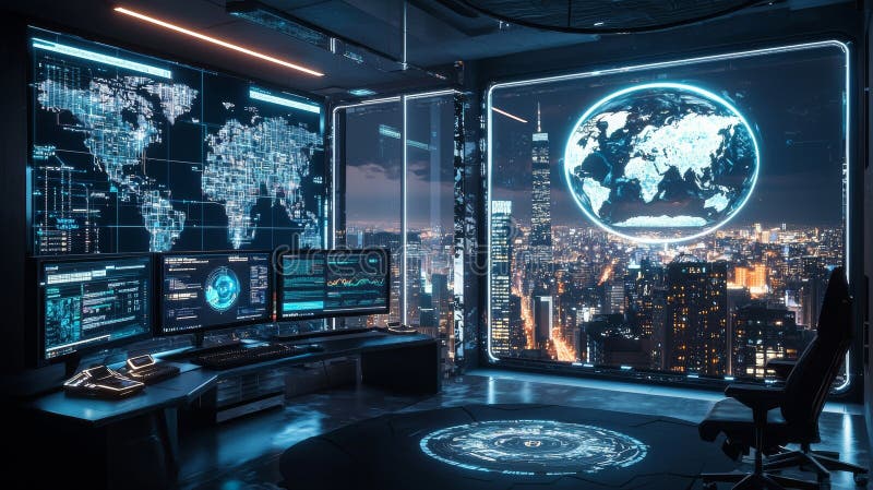 A Contemporary, Stylish Office Equipped with Cutting-edge Computer ...