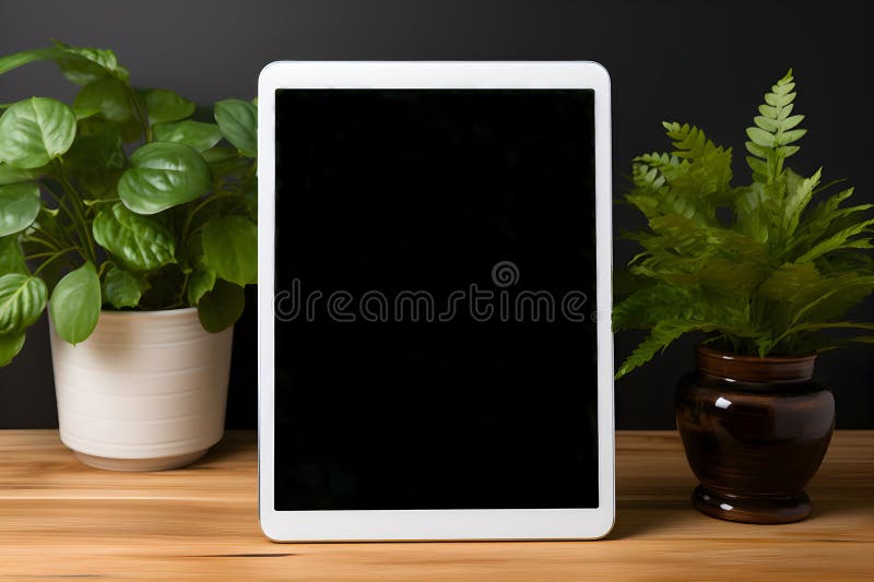 A Contemporary Tablet Mockup Featuring Black Empty Screen Stock ...