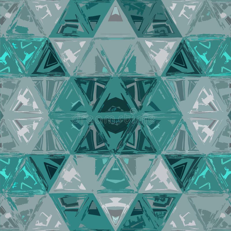 Contemporary Teal Pattern in Glass. Geometric Triangle. Gradient ...